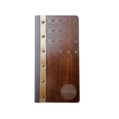 Leather, Metal and Wood Combo Menu Cover – PHS