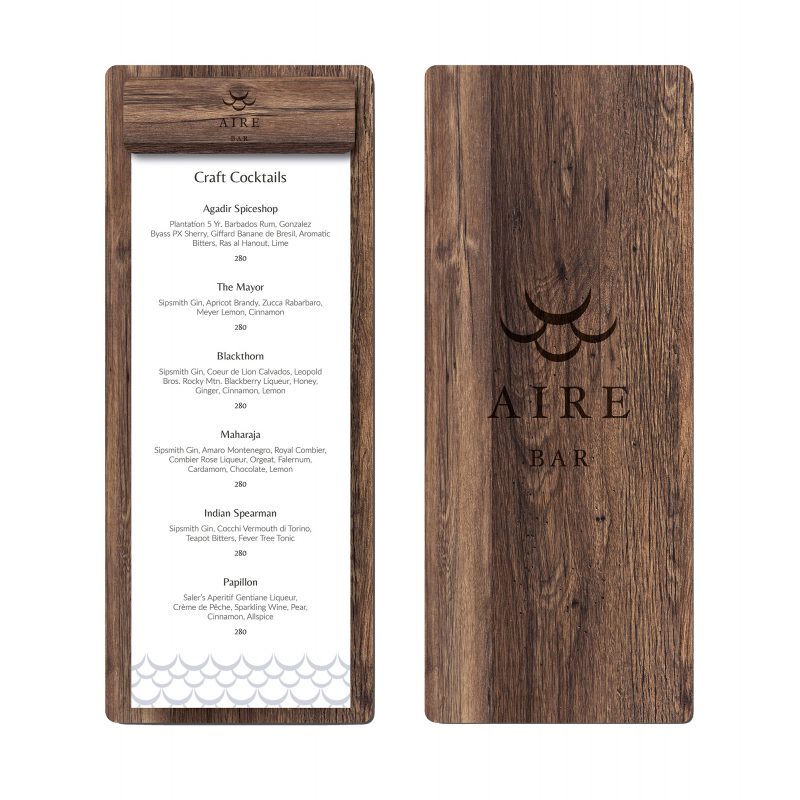 Leather, Metal and Wood Combo Menu Cover – PHS